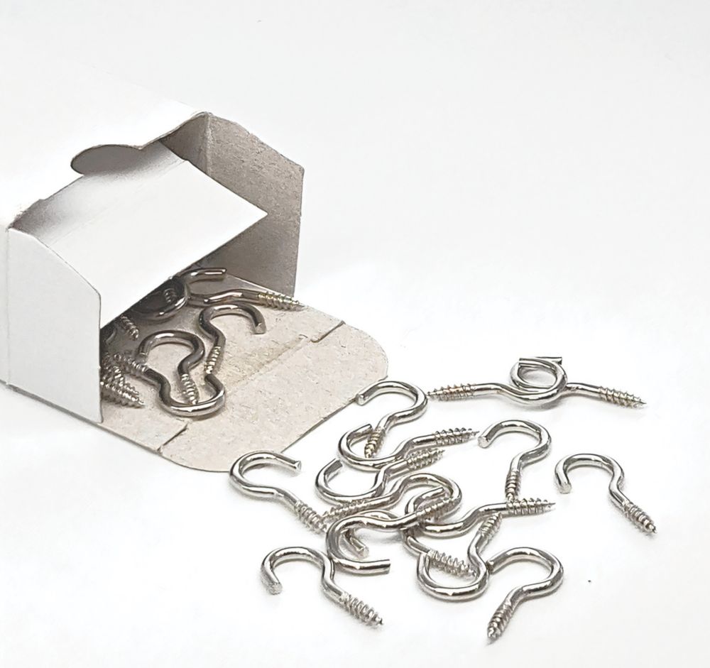 Renaissance Screw Hook Silver Curtain Wire Screw Hooks 2mm x 23mm 200 ...