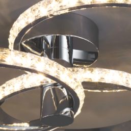 Quay Design Reena LED Semi-Flush Light Chrome 18W 1766lm - Screwfix