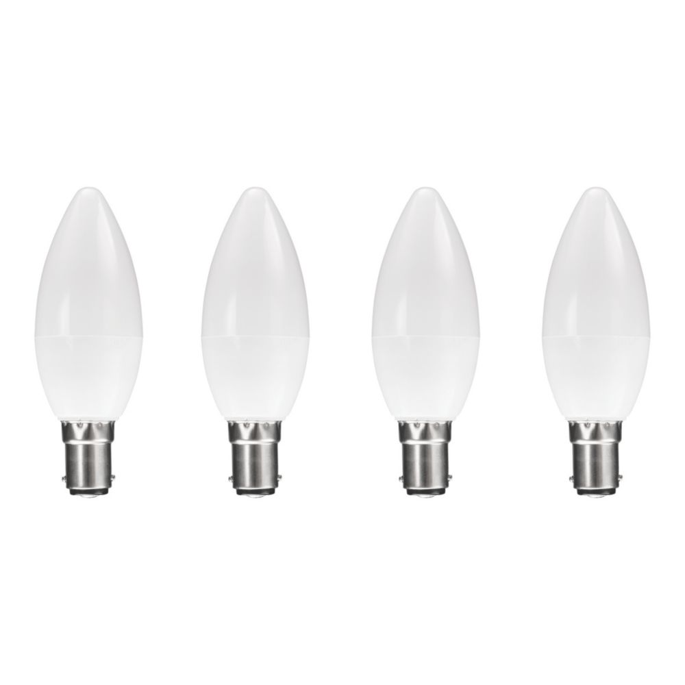Essentials B15 Candle LED Light Bulb 470lm 40W 4 Pack - Screwfix