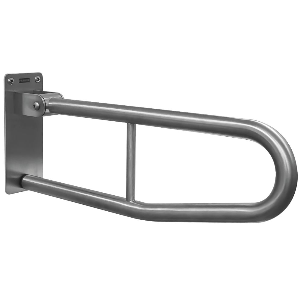 Doc M Contemporary Folding Grab Rail Chrome 600mm x 198mm x 32mm - Screwfix