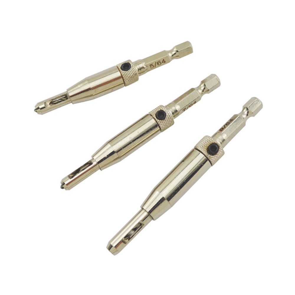 Titan MT_HNGSET_001C Hex Shank Wood Hinge Drill Bits 3 Piece Set - Screwfix