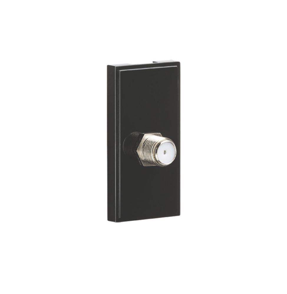 Knightsbridge Modular F-Type Satellite Socket Black - Screwfix