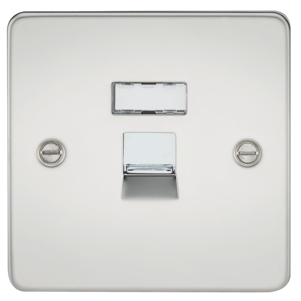 Knightsbridge 1-Gang RJ45 Ethernet Socket Polished Chrome - Screwfix