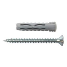 Easyfix Wall Plugs with Screws 8mm x 40mm 50 Pack - Screwfix
