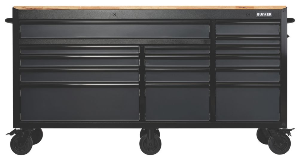 Bunker 15-Drawer Trolley Grey - Screwfix