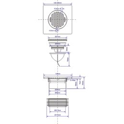 McAlpine FGT150-SV-110 Square Gully Tile with Non-Return Valve 150mm ...