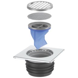 McAlpine FGT150-SV-110 Square Gully Tile with Non-Return Valve 150mm ...