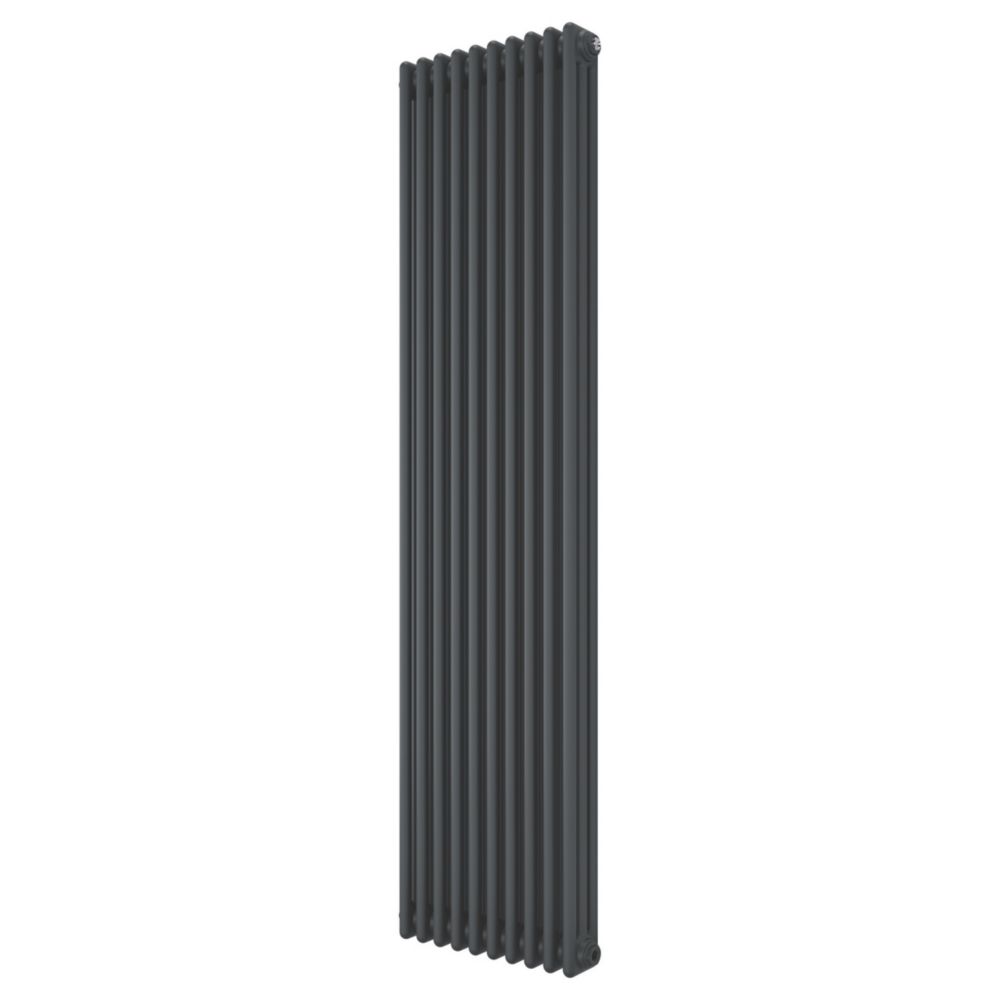Azur 1800mm x 470mm 5683BTU Anthracite Vertical 3 Column Radiator ...