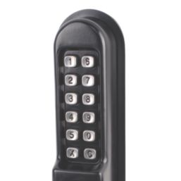 Smith & Locke Push-Button Lock w/ Handles 60mm Black - Screwfix