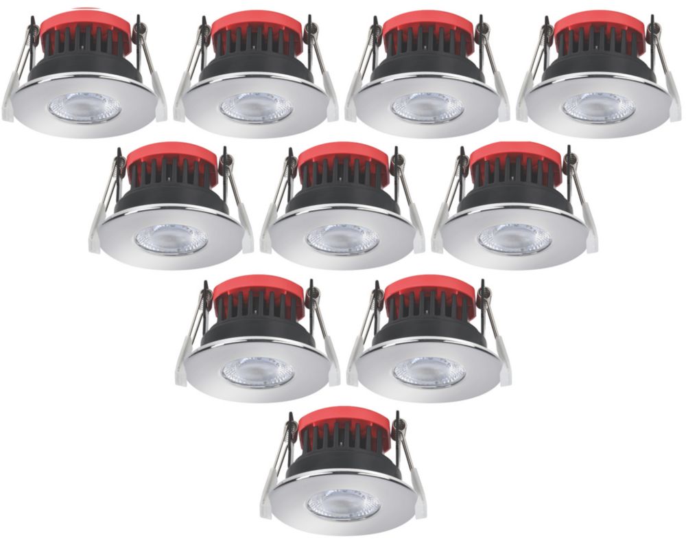 Lexco Tauri Fixed Fire Rated LED Downlights Polished Chrome 8W 500 ...