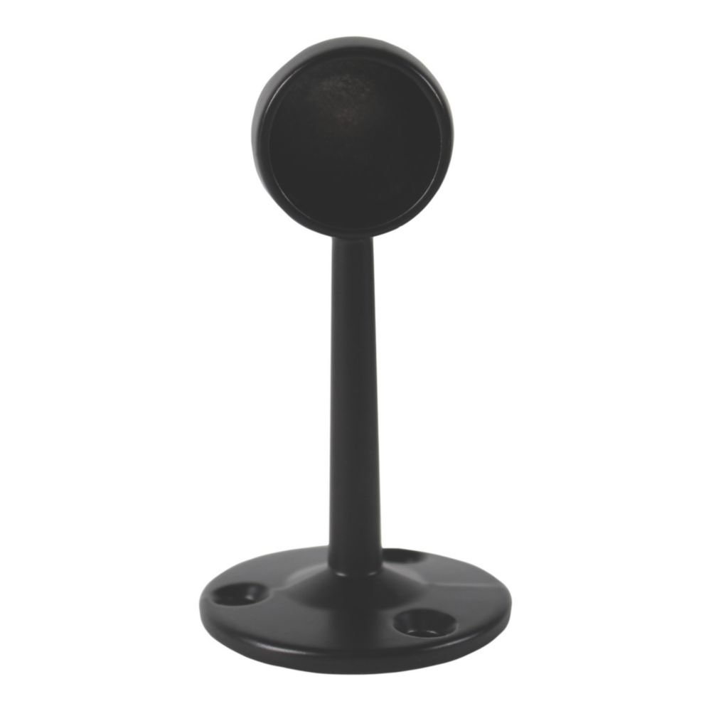 Essentials Rail End Brackets Black 19mm 2 Pack - Screwfix