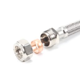 Essentials Flexible Tap Connectors 15mm x M12 x 300mm 2 Pack - Screwfix