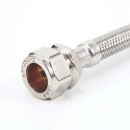 Essentials Flexible Tap Connectors 15mm x M12 x 300mm 2 Pack - Screwfix