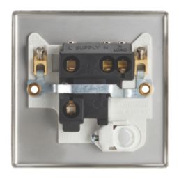 Contactum iConic 13A Unswitched Fused Spur & Flex Outlet Brushed Steel ...