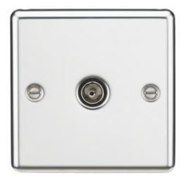 Knightsbridge 1-Gang Coaxial TV Socket Polished Chrome - Screwfix