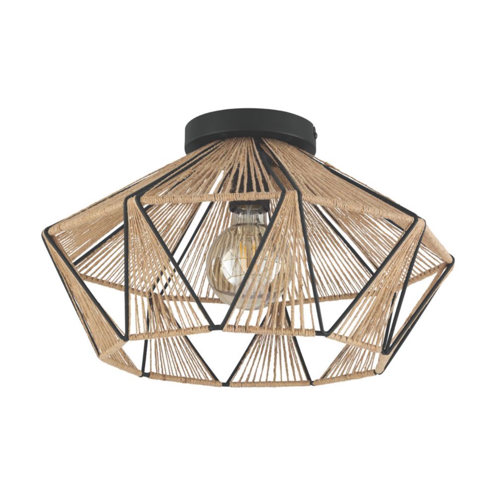 Eglo Adwickle Ceiling Light Black / Brown - Screwfix
