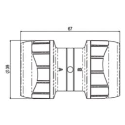 PolyPlumb Enhanced Plastic Push-Fit Equal Straight Coupler 22mm - Screwfix