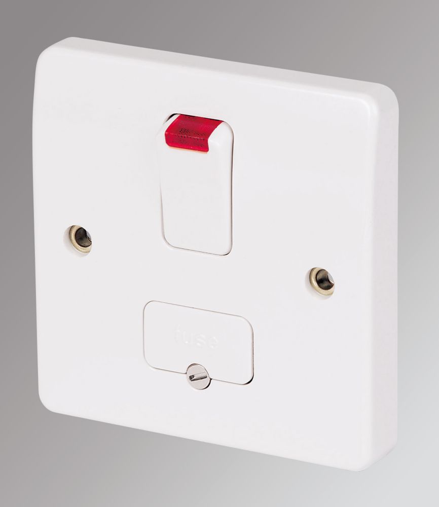 MK Logic Plus 13A Switched Fused Spur & Flex Outlet with Neon White ... MK Logic Plus 13A Switched Fused Spur & Flex Outlet with Neon White ...