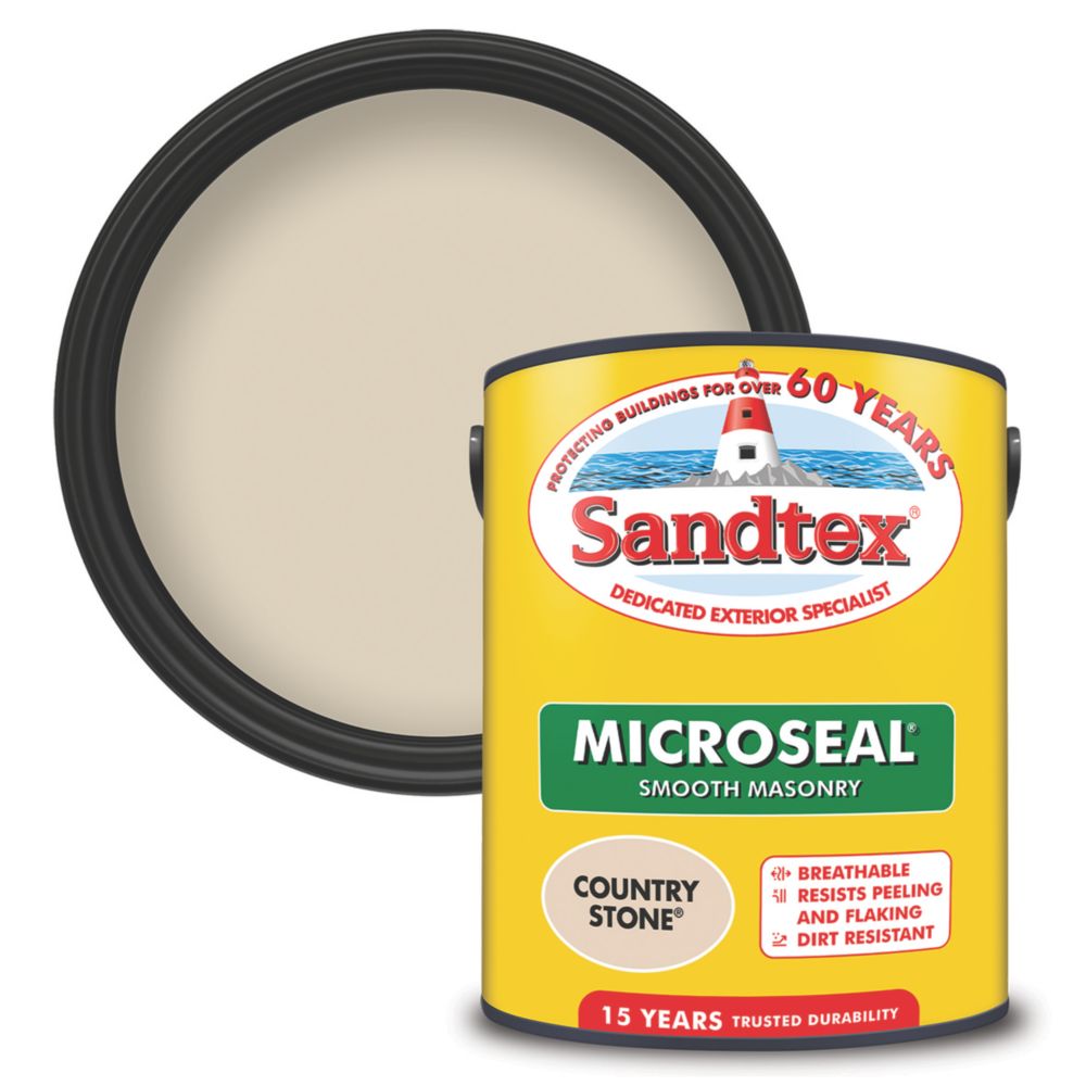 Sandtex 5Ltr Ultra Smooth Country Stone Masonry Paint - Screwfix