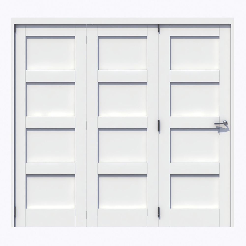 Green & Taylor 4-Panel Roomfold 3-Door Primed White Wooden Shaker ...