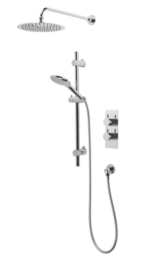 Meda Rear-Fed Concealed Chrome Thermostatic Mixer Shower - Screwfix