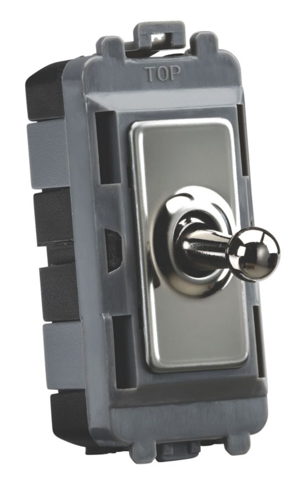 Knightsbridge 20AX Grid Intermediate Toggle Switch Black Nickel - Screwfix