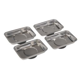 Silverline Steel Magnetic Tray Set 95mm 4 Pieces - Screwfix