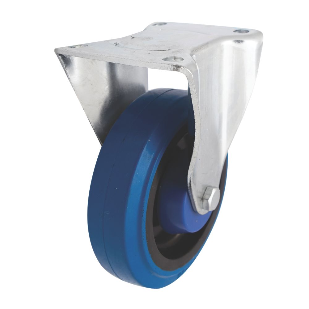Essentials Heavy Duty Fixed Castor 125mm Blue - Screwfix