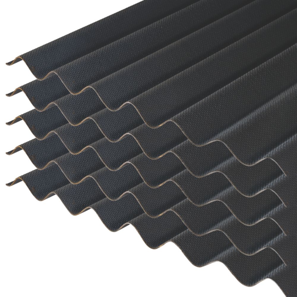 Corrugated Bitumen Roofing Sheets Black 2000mm x 2.2mm x 930mm 5 Pack ...