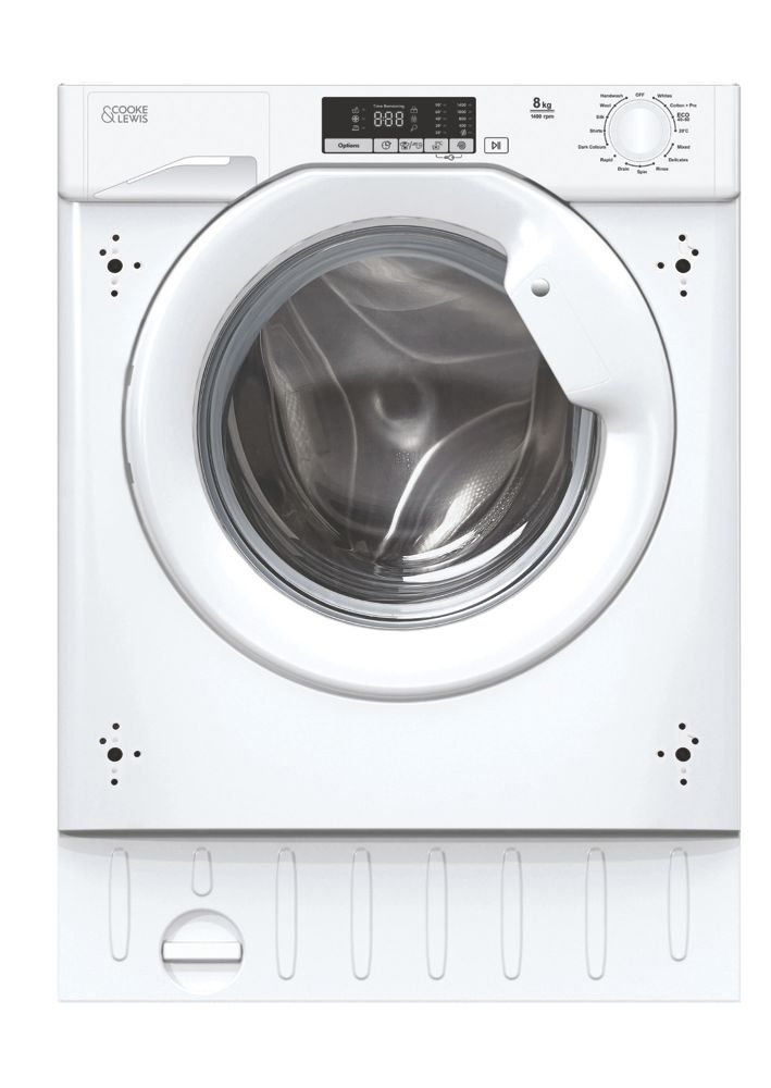 Cooke & Lewis 8kg Integrated Washing Machine White - Screwfix