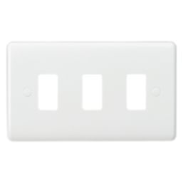 Knightsbridge Curved Edge 3-Module Grid Faceplate White - Screwfix