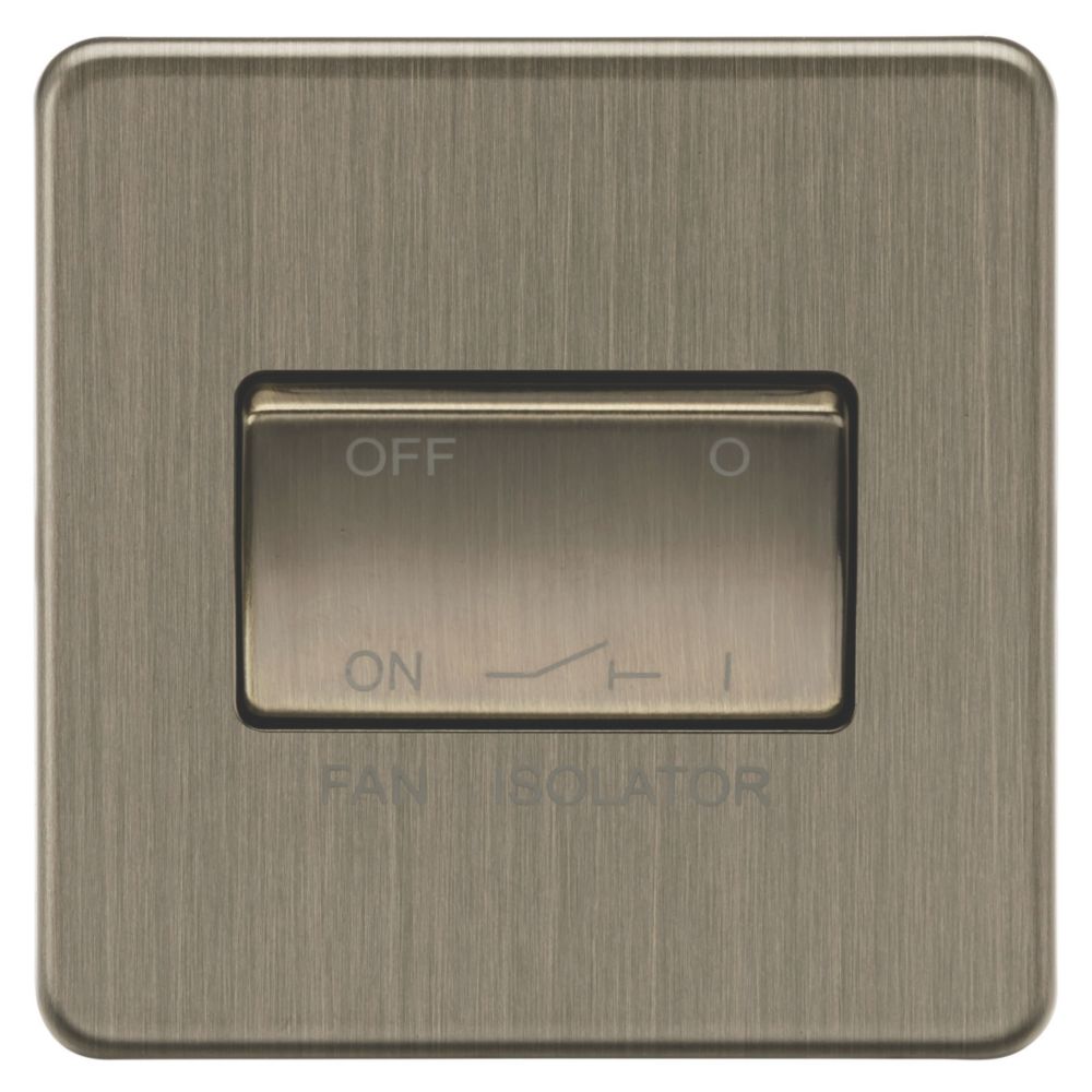 Knightsbridge Screwless 10AX 1-Gang TP Fan Isolator Switch Antique ...
