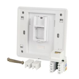 Labgear 1-Gang RJ45 Ethernet Socket White with Colour-Matched Inserts ...