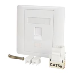 Labgear 1-Gang RJ45 Ethernet Socket White with Colour-Matched Inserts ...