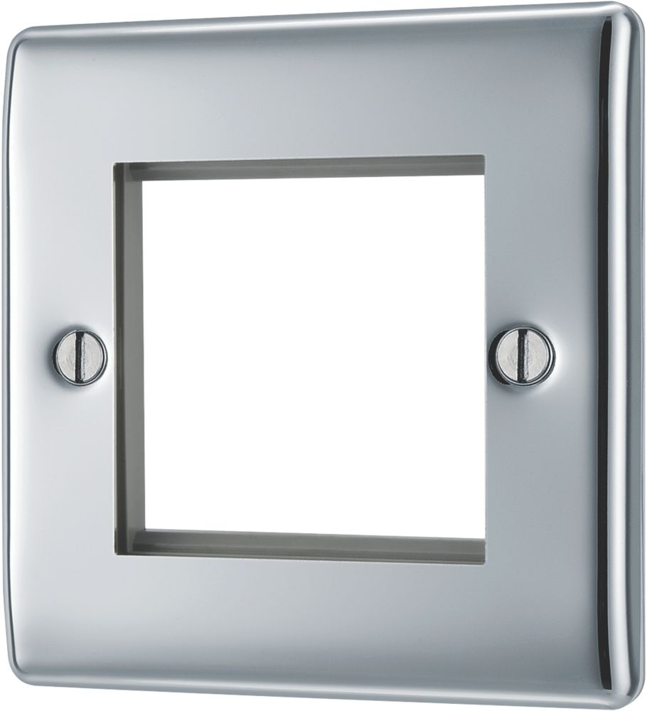 British General Nexus Metal 2-Module Modular Faceplate Polished Chrome ...