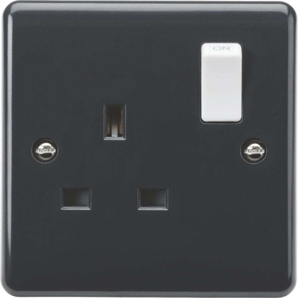 Knightsbridge Part M 13A 1-Gang DP Switched Plug Sockets Anthracite ...