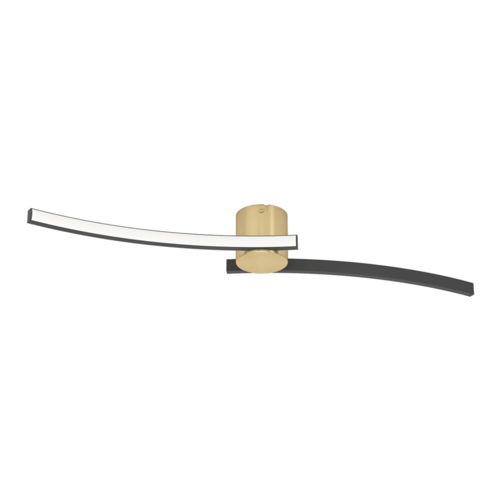 Eglo Aieta LED Ceiling Light Brushed Brass/Black 12W 1450lm - Screwfix