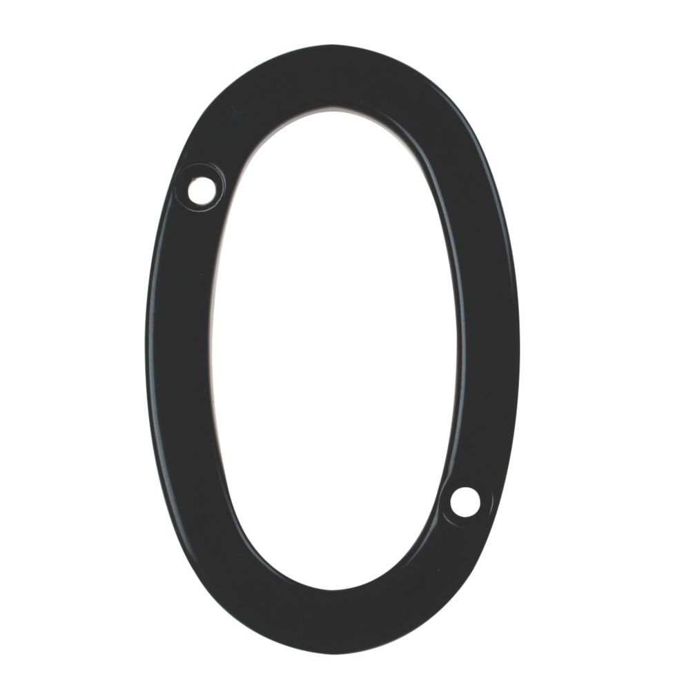 Fab & Fix Door Numeral 0 Black 80mm | House Numbers | Screwfix.com