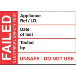 Essentials Fail Test Labels 250 Pack - Screwfix