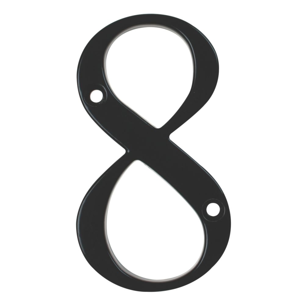 Fab & Fix Door Numeral 8 Black 80mm | House Numbers | Screwfix.com