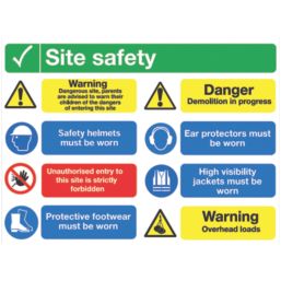 "Site Safety" Notice Sign 600mm x 800mm - Screwfix