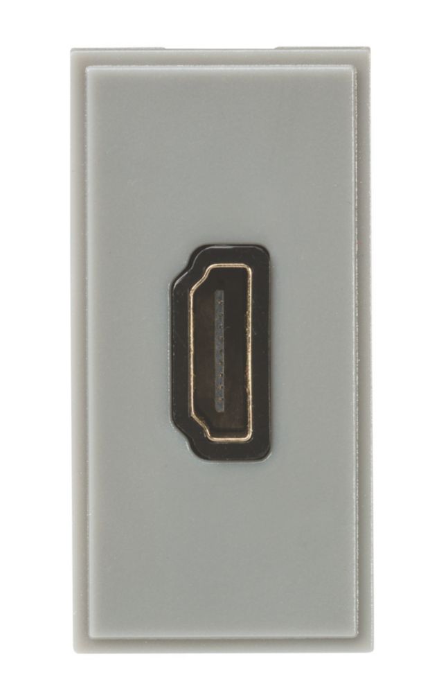 Knightsbridge Single Modular HDMI Outlet Grey - Screwfix