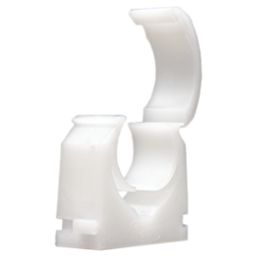 Talon 28mm Hinged Pipe Clips White 50 Pack - Screwfix