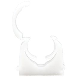 Talon 28mm Hinged Pipe Clips White 50 Pack - Screwfix