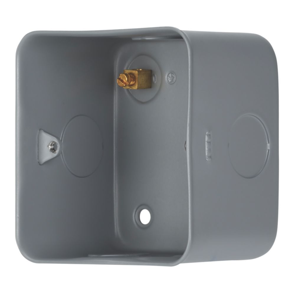 Contactum 1-Gang Metal-Clad Back Box 47mm - Screwfix