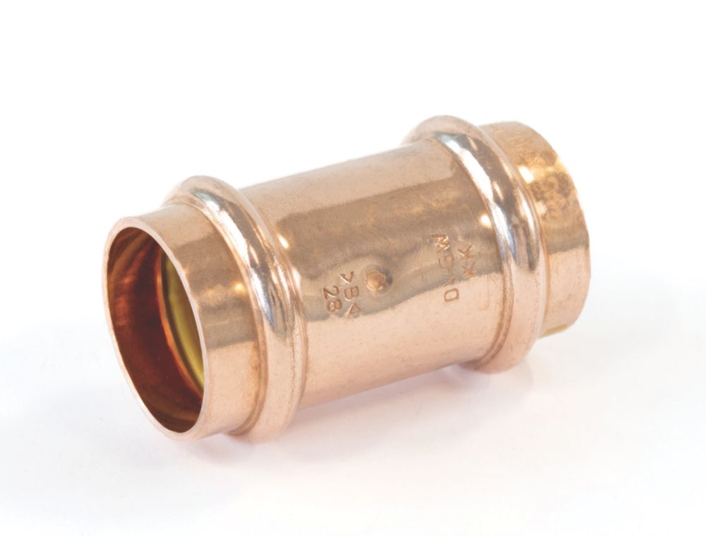 Conex Banninger B Press Gas Copper Press-Fit Equal Straight Couplers 28mm 10 Pack - Screwfix