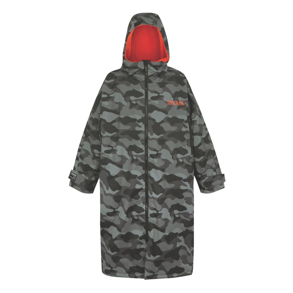 Regatta Adult Changing Robe Grey/ Black Camo Large / X Large 43-54 ...