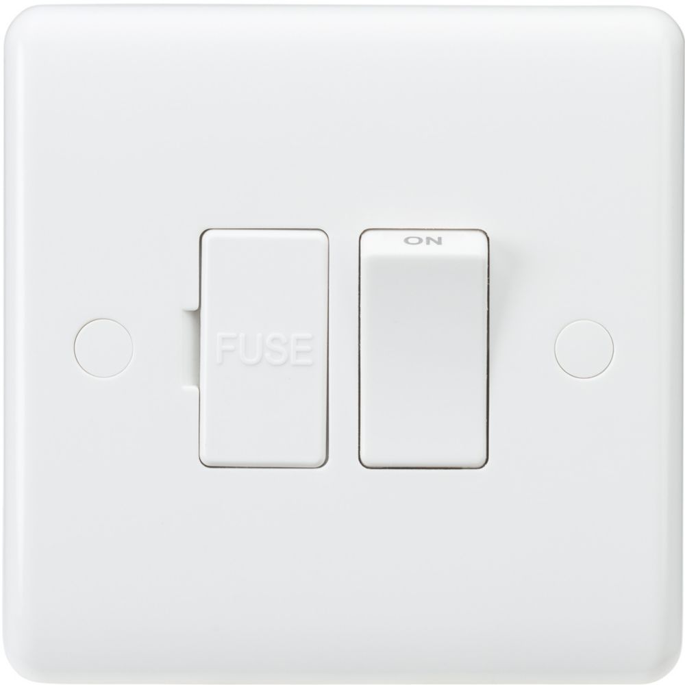 Knightsbridge Curved Edge 13A Switched Fused Spur White - Screwfix Knightsbridge Curved Edge 13A Switched Fused Spur White - Screwfix