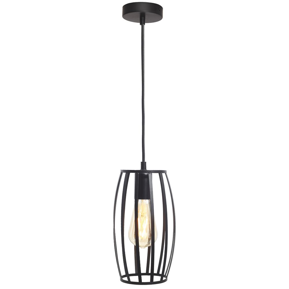 4lite WiZ Connected LED Decorative Pear Cage Smart Pendant Light Black ...
