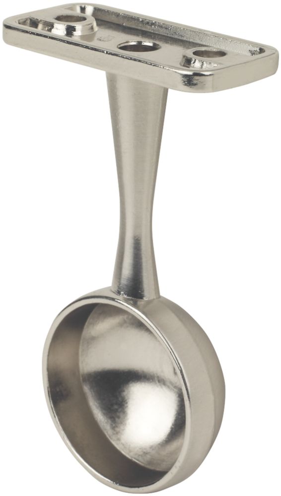 Smith & Locke Round End Brackets Brushed Nickel 25mm 2 Pack - Screwfix